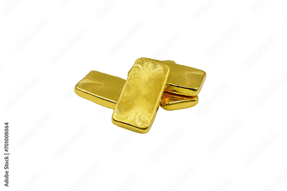 stack of pure Gold bars ingot isolated in png format represent business ...