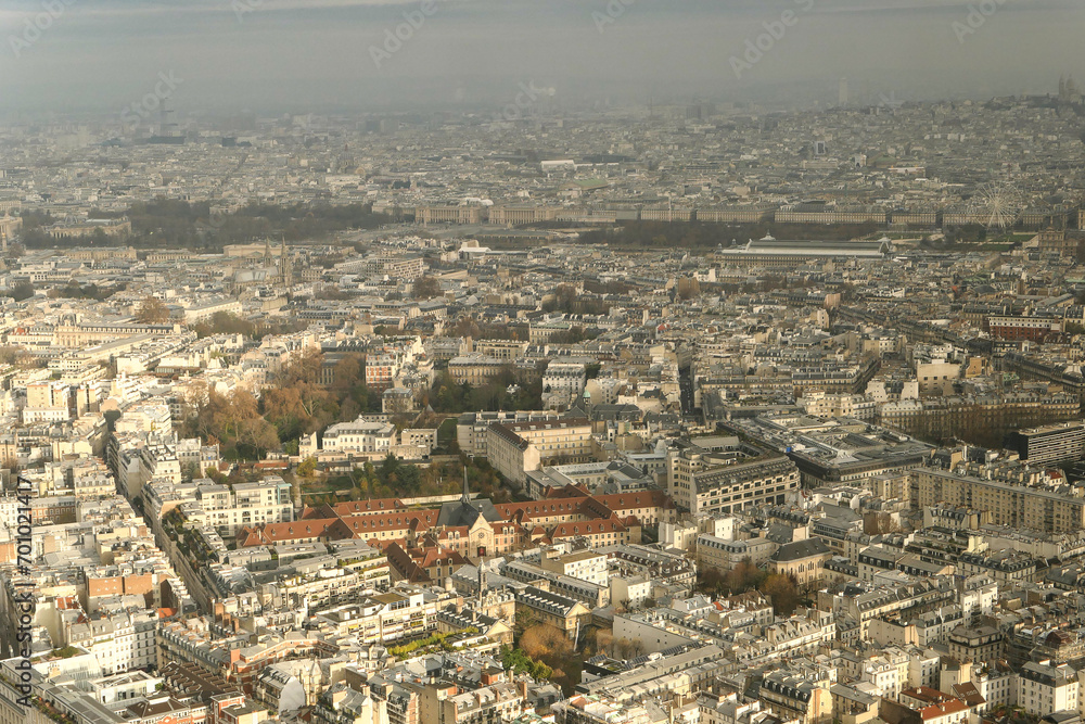 Aerial view of the city of Paris. One of the most visited capitals in ...
