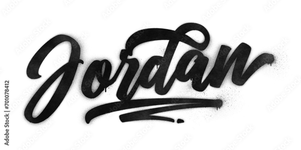 Jordan country name written in graffiti-style brush script lettering ...