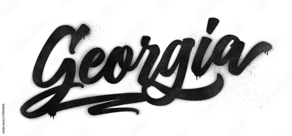 Georgia state name written in graffiti-style brush script lettering ...