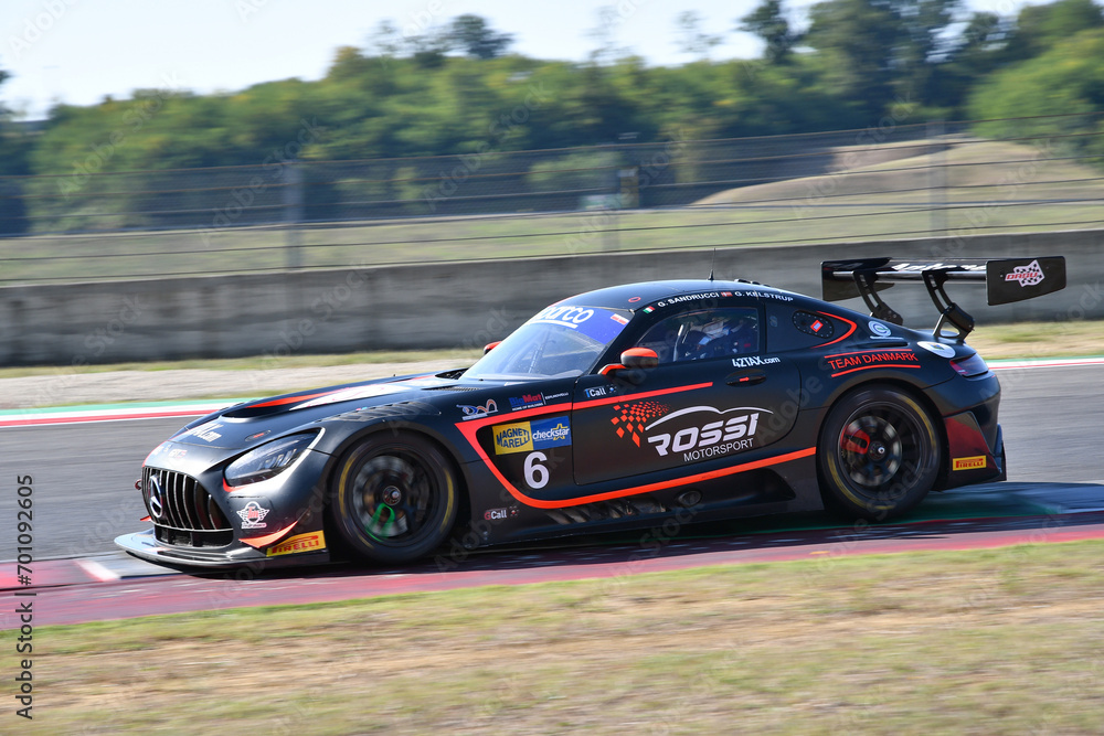 Scarperia, 29 September 2023: Mercedes Sls Amg of team Akm Motorsport drive by Sandrucci Gustavo ...