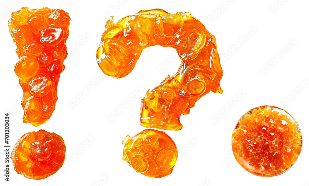 Orange marmalade punctuation marks. Question mark, period and ...