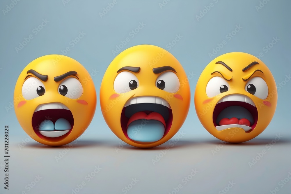 facial expresion emoticon. Angry face, annoyed face Emoji. Cute tree ...