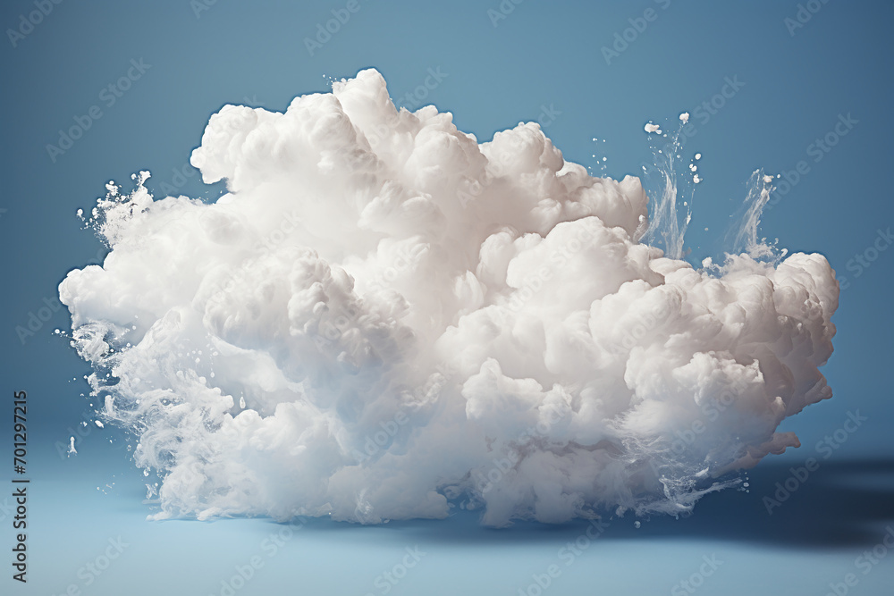 white single cloud flying, close up, neautral background, natural light ...