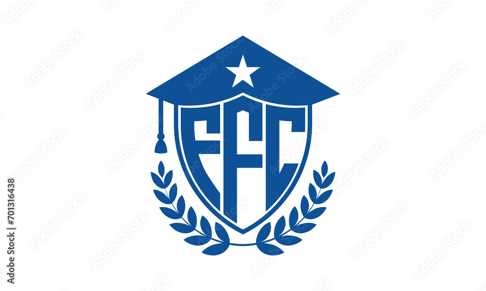 FFC three letter iconic academic logo design vector template. monogram ...