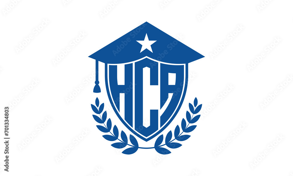 HCA three letter iconic academic logo design vector template. monogram ...