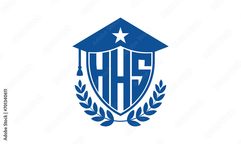 HHS three letter iconic academic logo design vector template. monogram ...