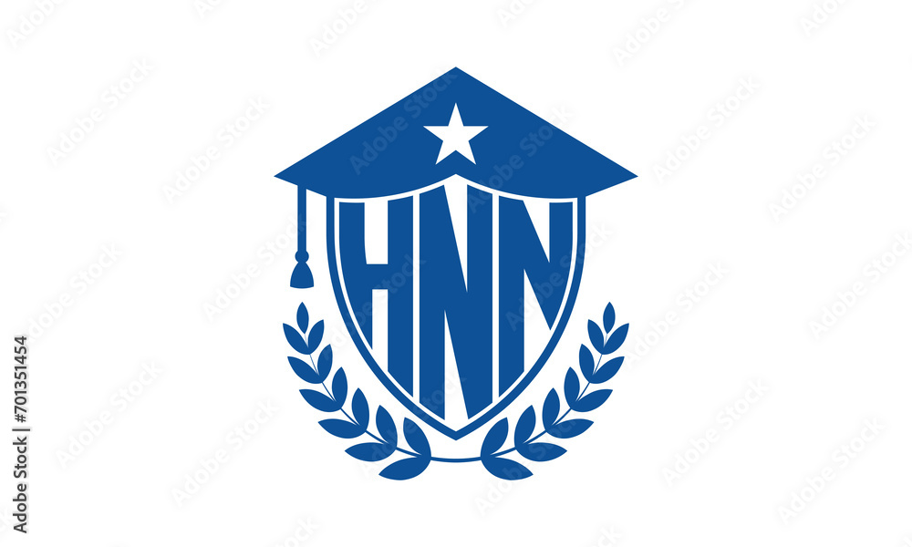 HNN three letter iconic academic logo design vector template. monogram ...