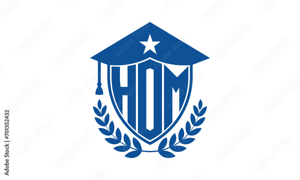 HOM three letter iconic academic logo design vector template. monogram ...