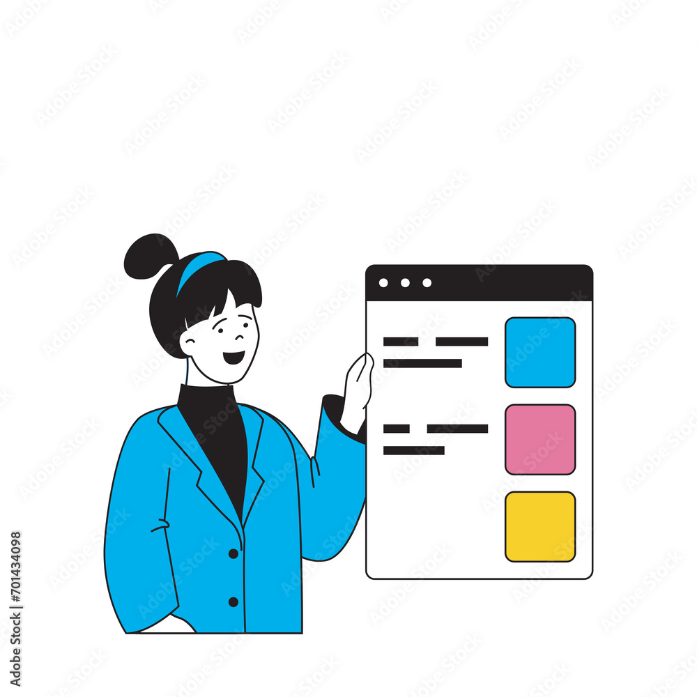 Design development concept with cartoon people in flat design for web ...
