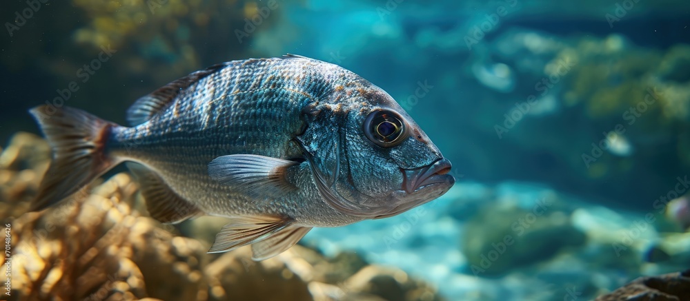 Sarpa salpa known in Italian as salpa is a marine bony fish belonging ...