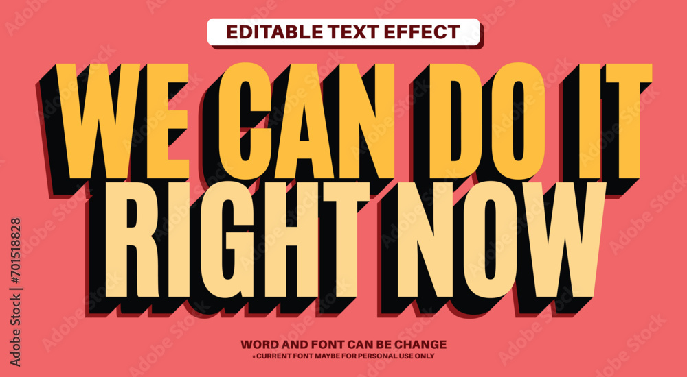 Simple 3D Sticker Style Fully Editable Text Effect - Do it Stock Vector ...