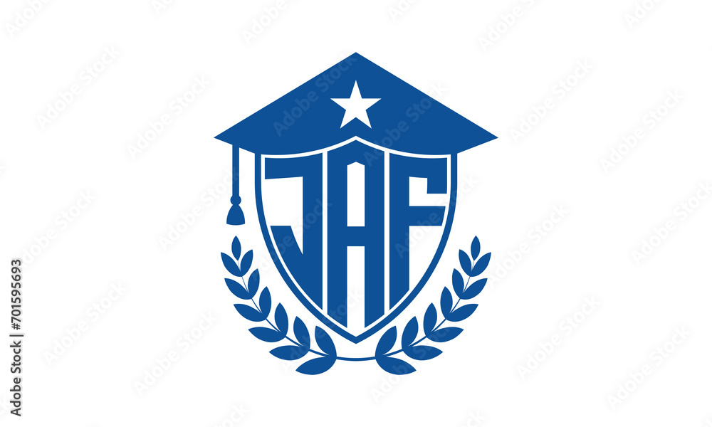 JAF three letter iconic academic logo design vector template. monogram ...