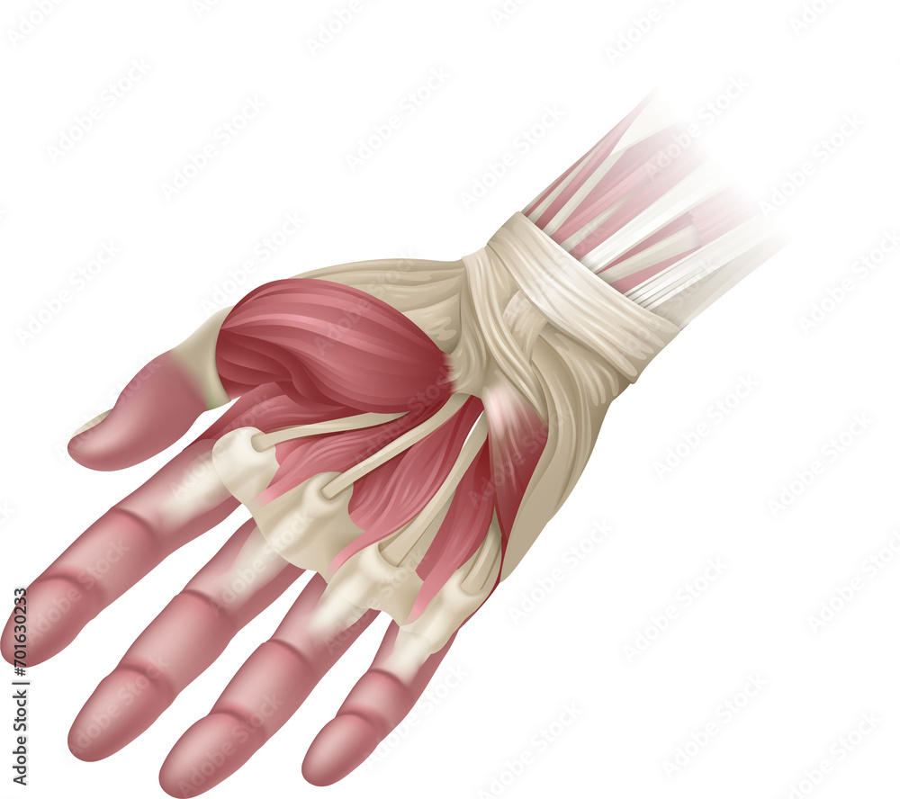 Hand Muscles Anatomy Medical Illustration Stock Illustration | Adobe Stock