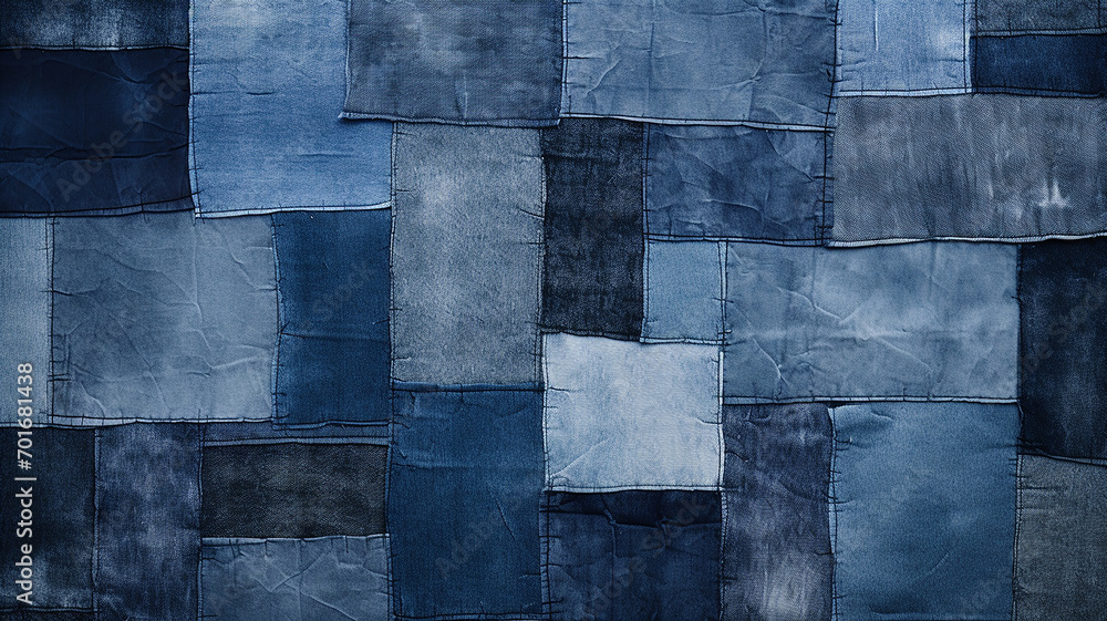 patchwork denim textures pattern background Stock Illustration | Adobe ...
