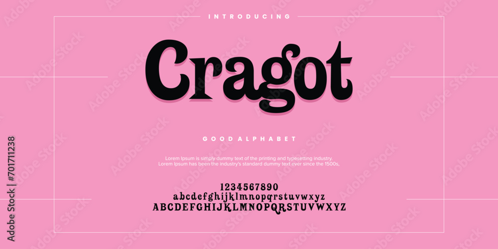 Cragot Abstract Fashion font alphabet. Minimal modern urban fonts for ...