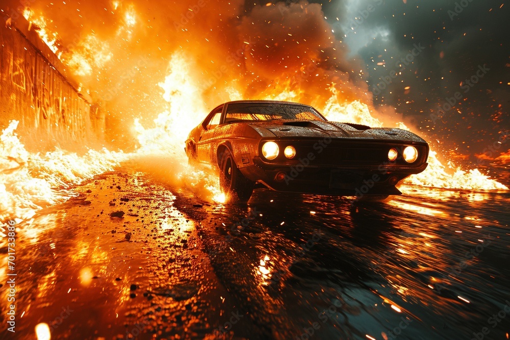 In a visually stunning wallpaper, a futuristic supercar is surrounded ...