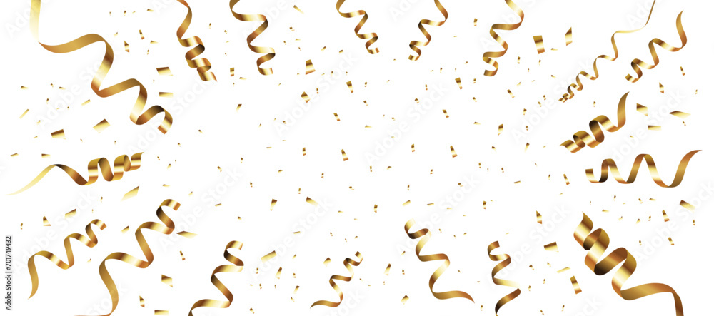 Gold confetti background, congratulations confetti explosion, isolated ...