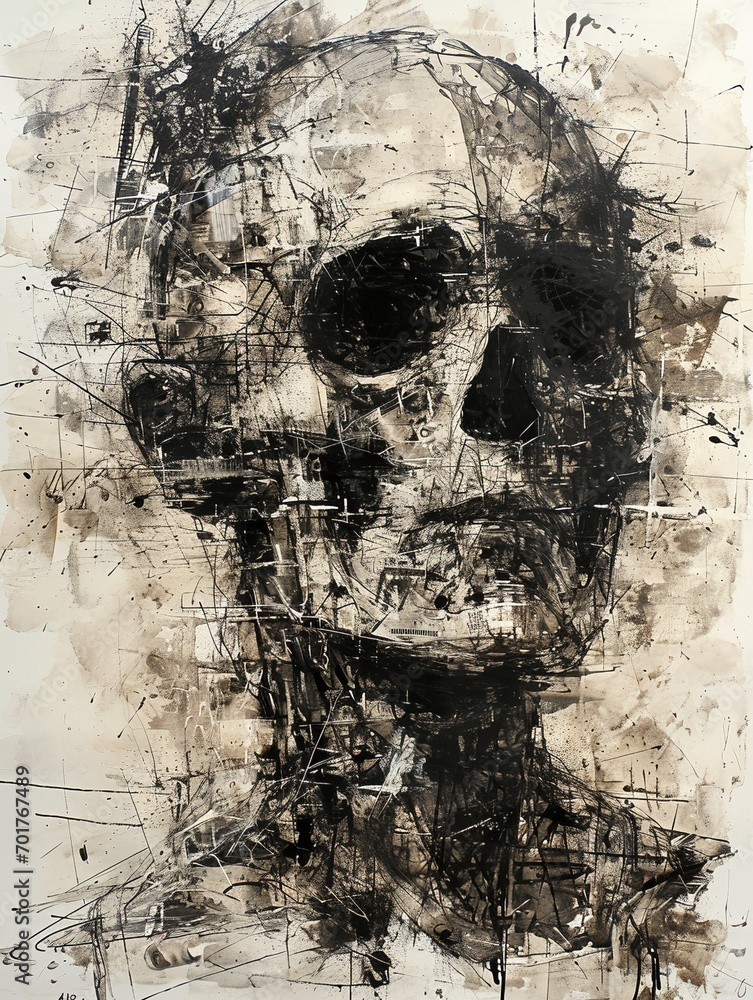 Embark on a visual journey with a surreal portrait, merging a head's ...