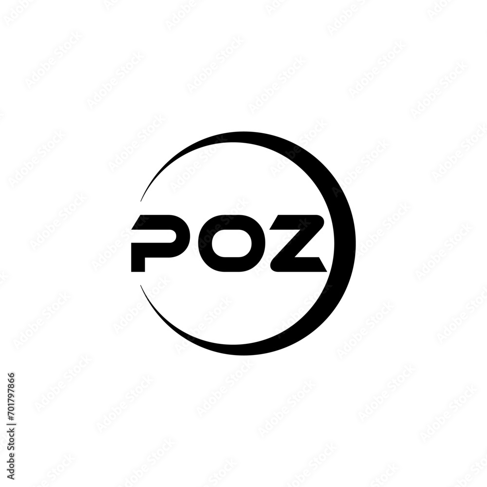 POZ letter logo design with white background in illustrator, cube logo ...