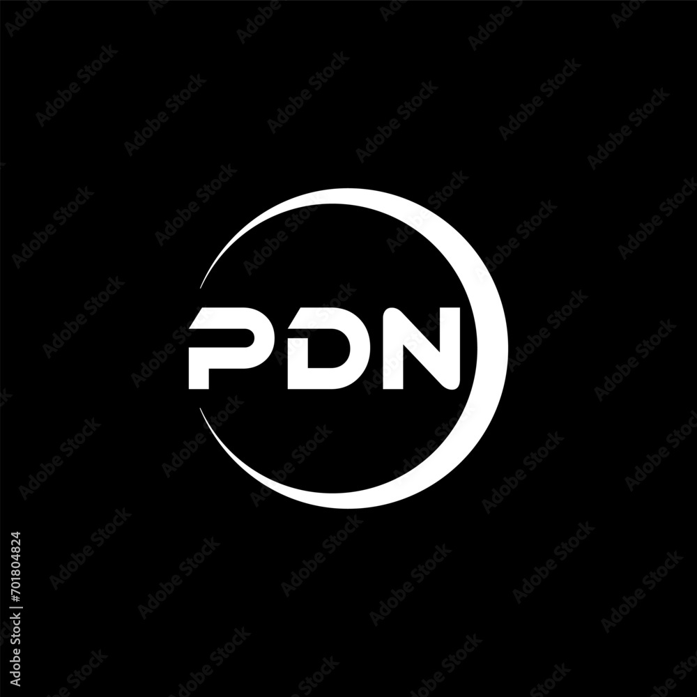 PDN letter logo design with black background in illustrator, cube logo ...