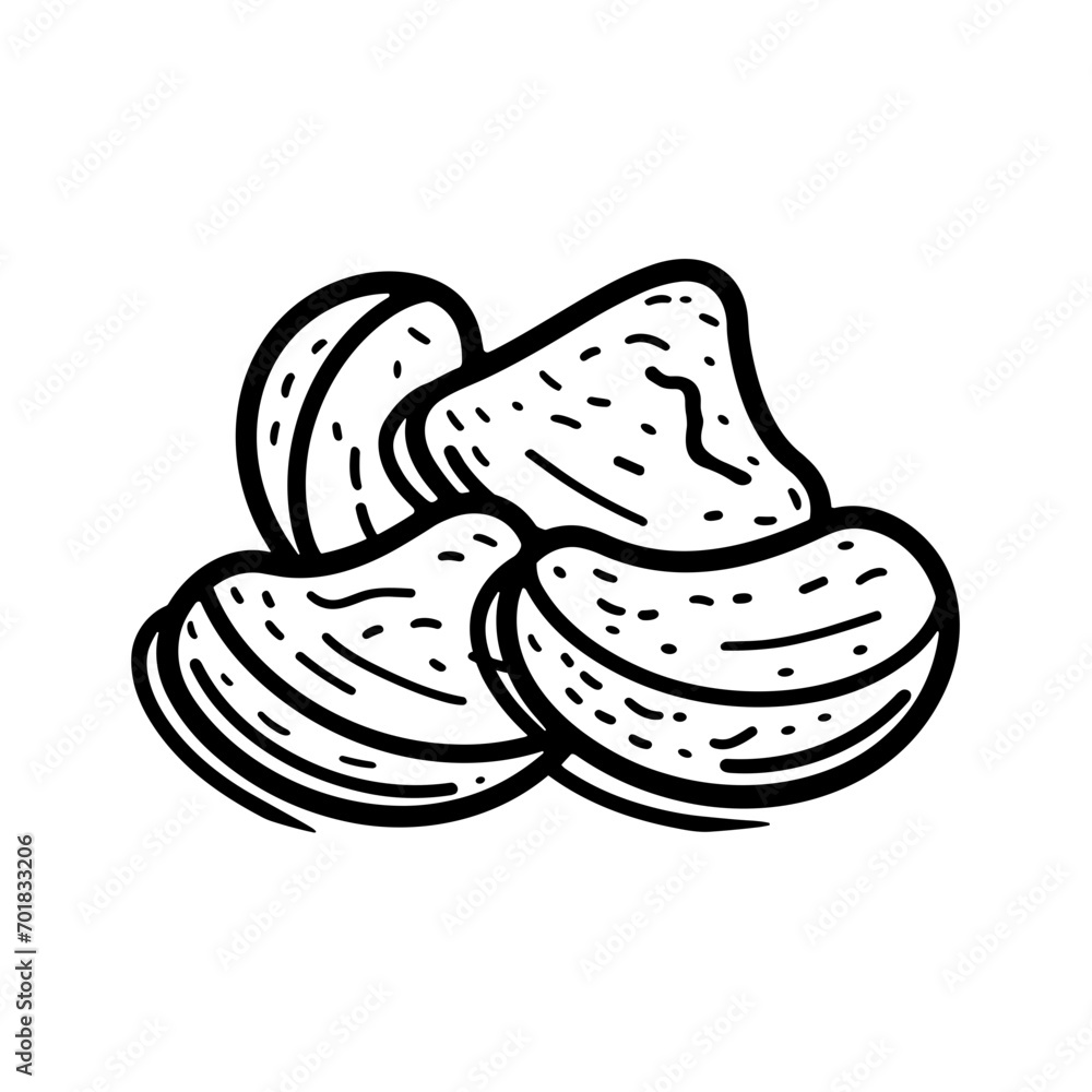 "An artistic and unique pictogram icon of potato chips, perfect for ...