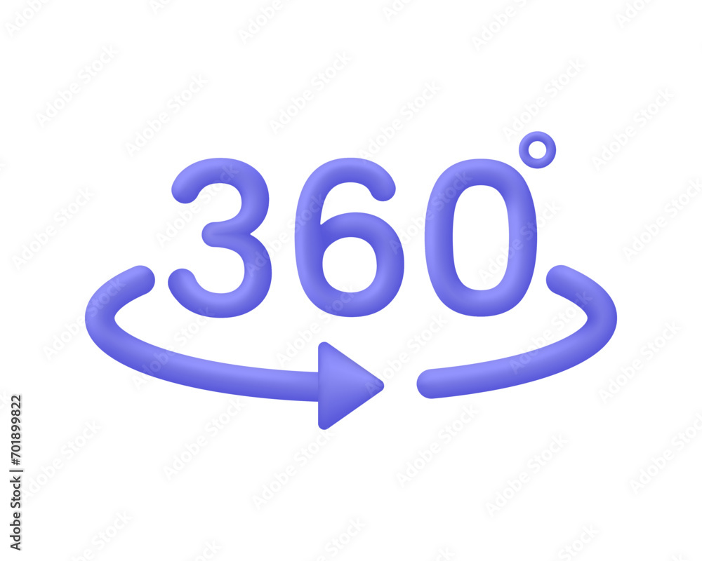 3D 360 icon. 360 degree view symbol. Panoramas and 360 degrees rotating ...