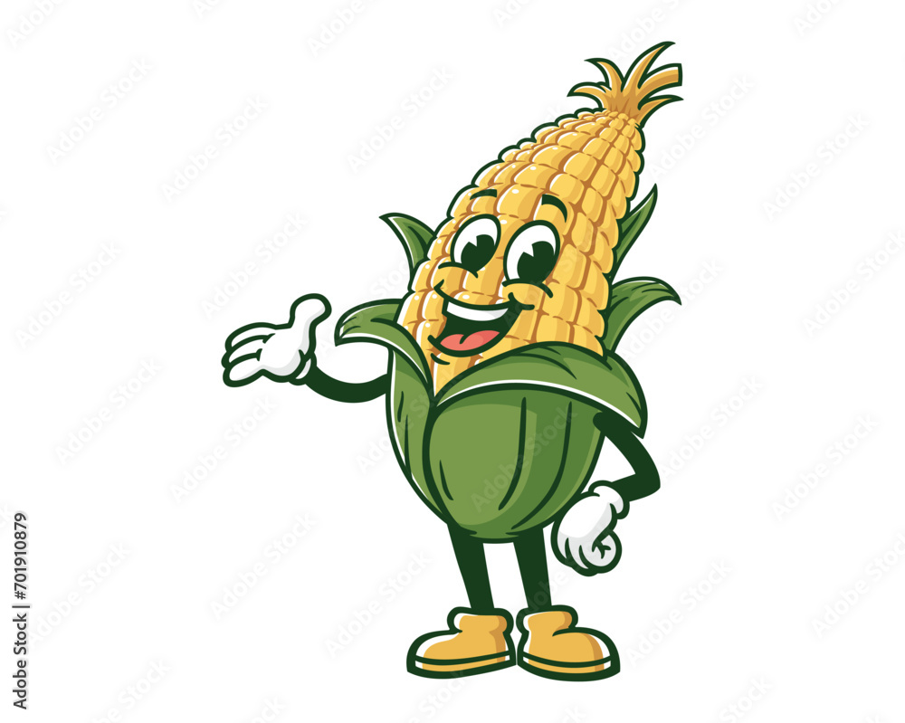 Corn maize cartoon mascot illustration character vector clip art hand ...