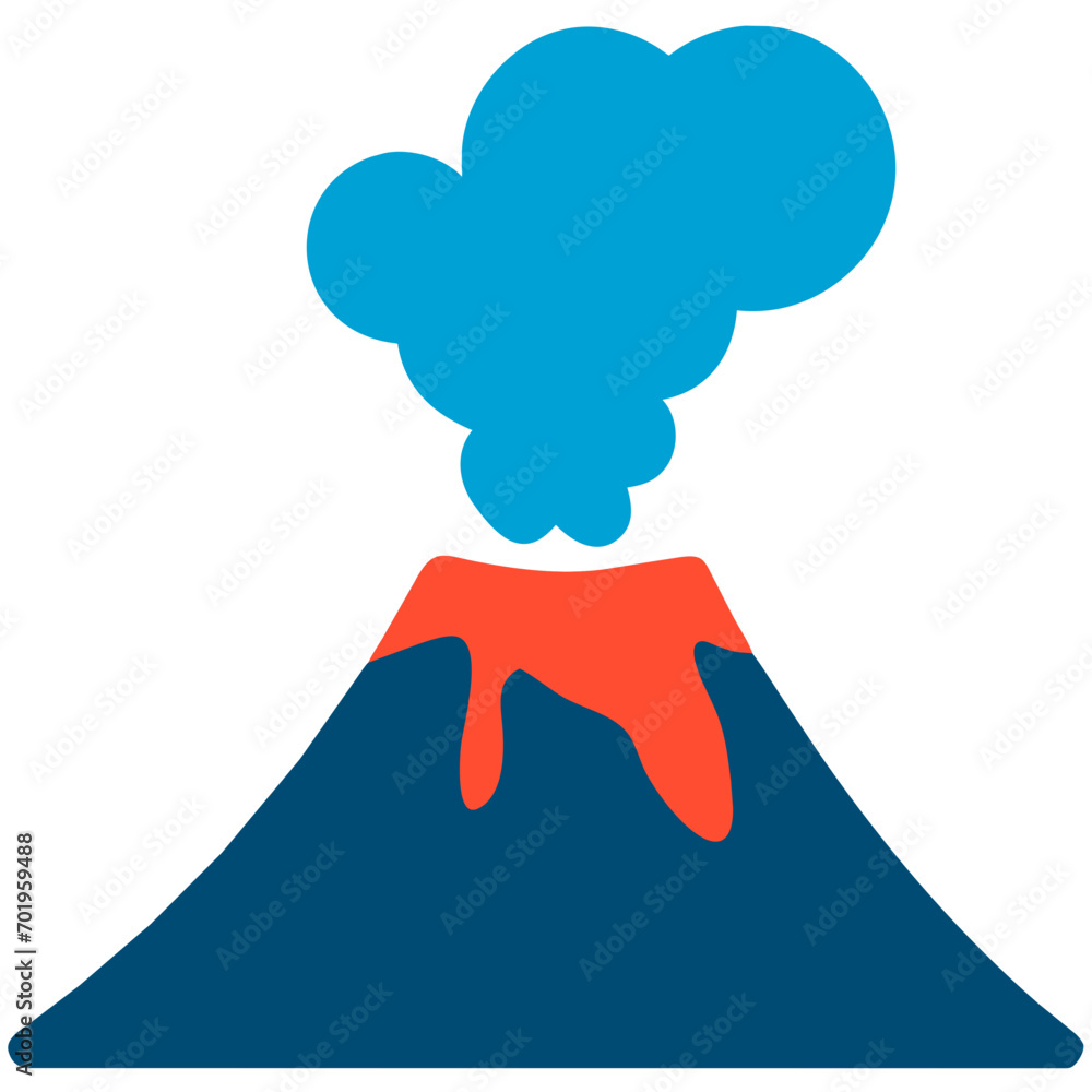 Volcano eruption vektor icon illustation Stock Vector | Adobe Stock