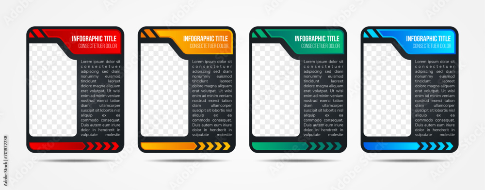 Vector simple multipurpose infographic template with rectangle photo ...