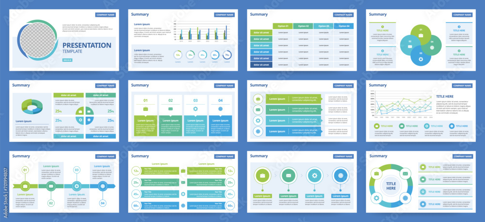 Modern presentation slide templates. Infographic elements template set ...