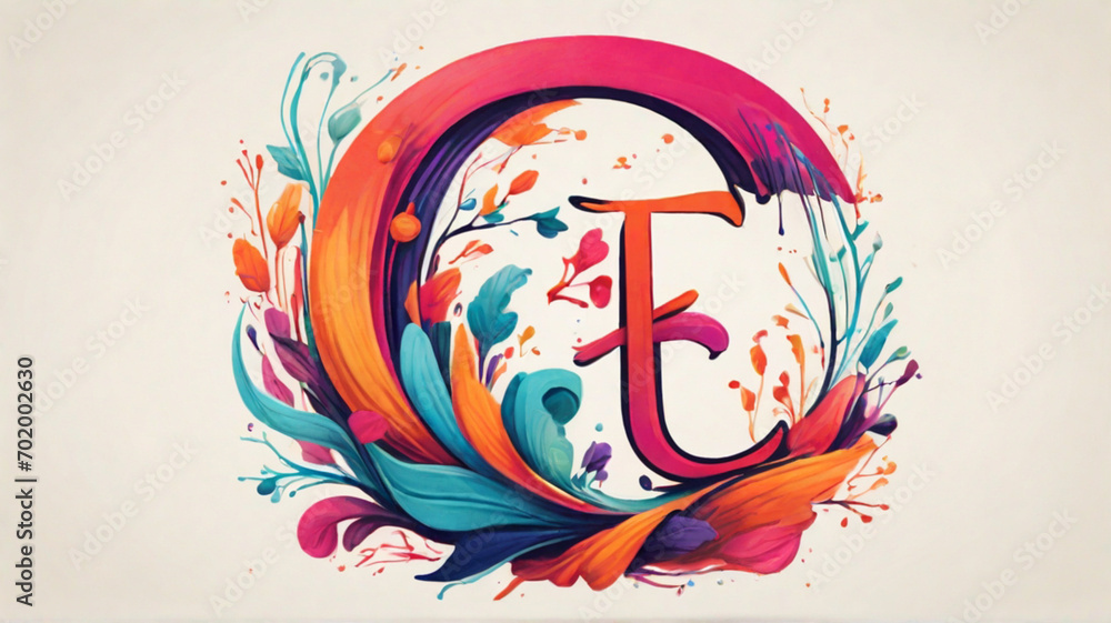 A playful and whimsical "E" letter logo with a hand-drawn feel ...