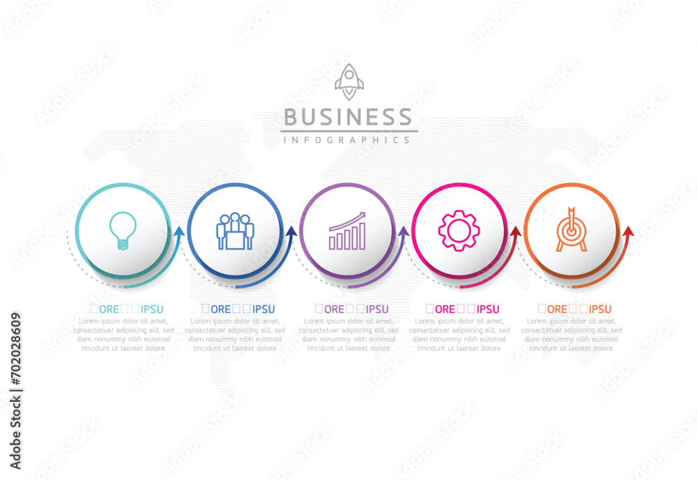 Vector infographic business presentation template with circular ...