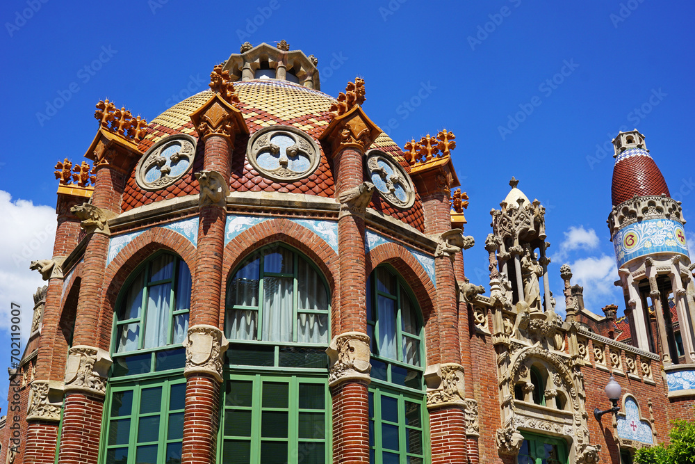 Exterior architecture design of 'Hospital de la Santa Creu i Sant Pau ...