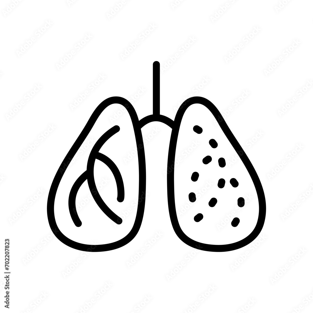 Human lungs linear icon. Simple line illustration. Respiratory system ...