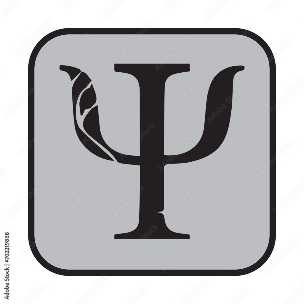 Psi Symbol in Greek Alphabet, Vector Image Illustration Isolated on ...