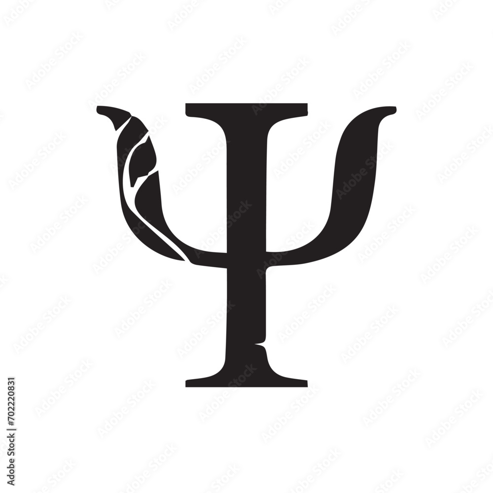 Psi Symbol in Greek Alphabet, Vector Image Illustration Isolated on ...