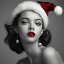 Retro 1950s Lady Christmas Art Free Stock Photo - Public Domain Pictures
