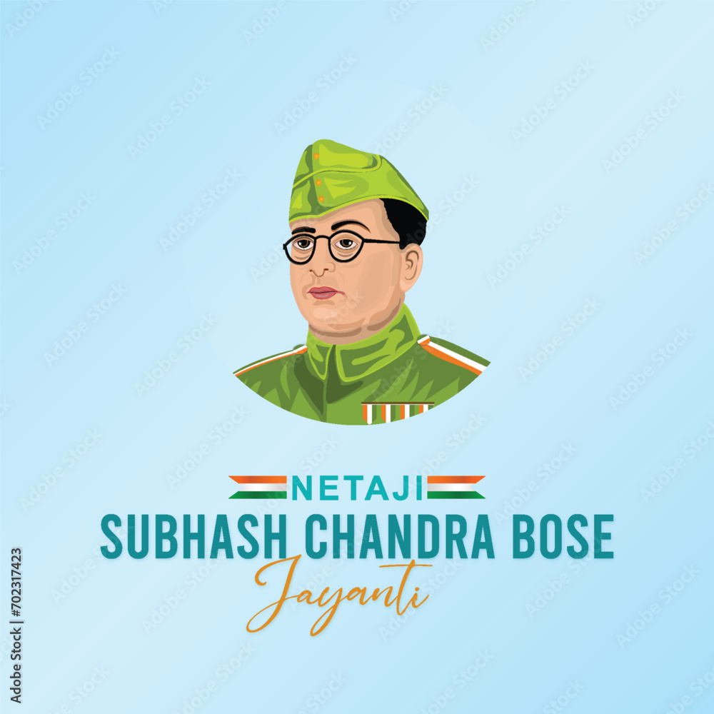 Subhas, Chandra, Bose, poster, 23rd January Vector post, story, banner ...
