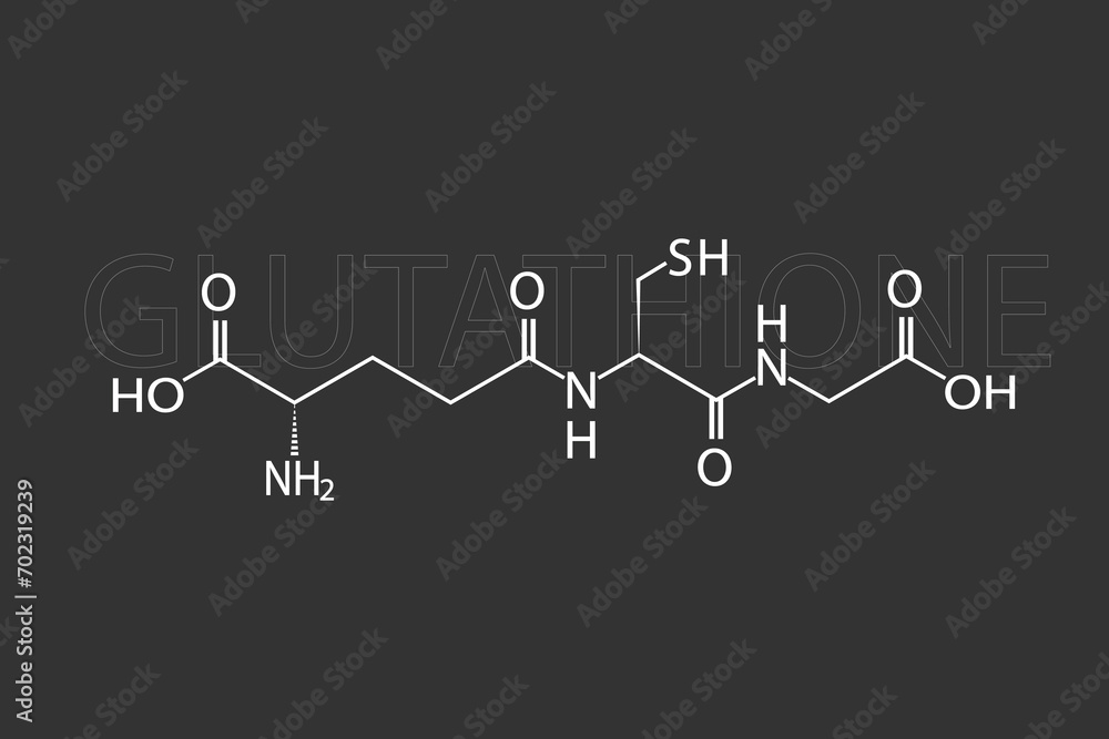 Glutathione molecular skeletal chemical formula Stock Vector | Adobe Stock