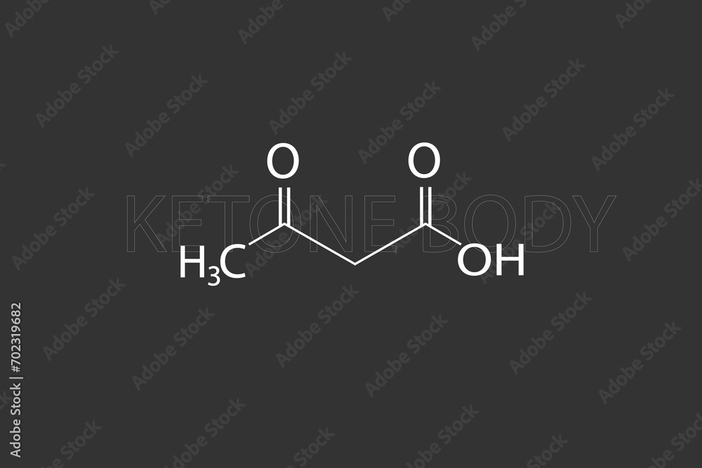 Ketone body molecular skeletal chemical formula Stock Vector | Adobe Stock