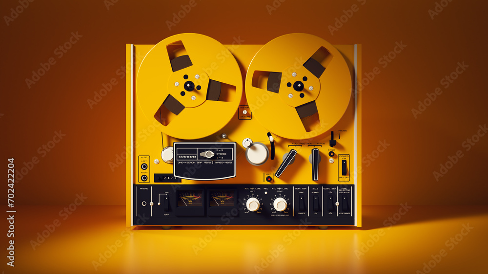 Vintage reel to reel audio analog tape recorder technology equipment ...
