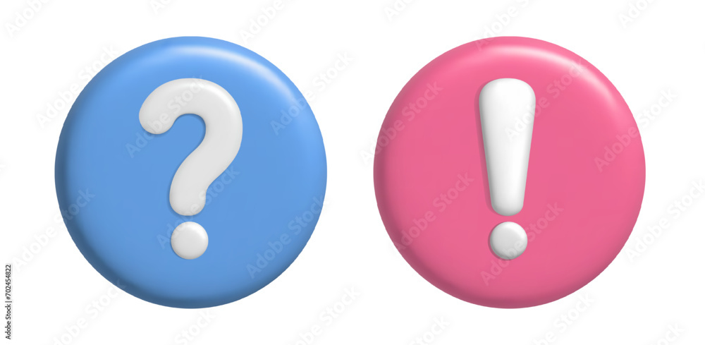 Question mark 3D icon on white background. Realistic 3d blue question ...