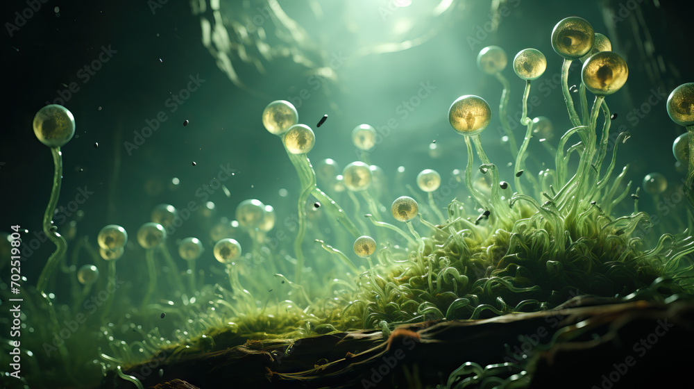 Stock-Illustration „Microscopic Warfare: Visualizing a Green Monster of ...