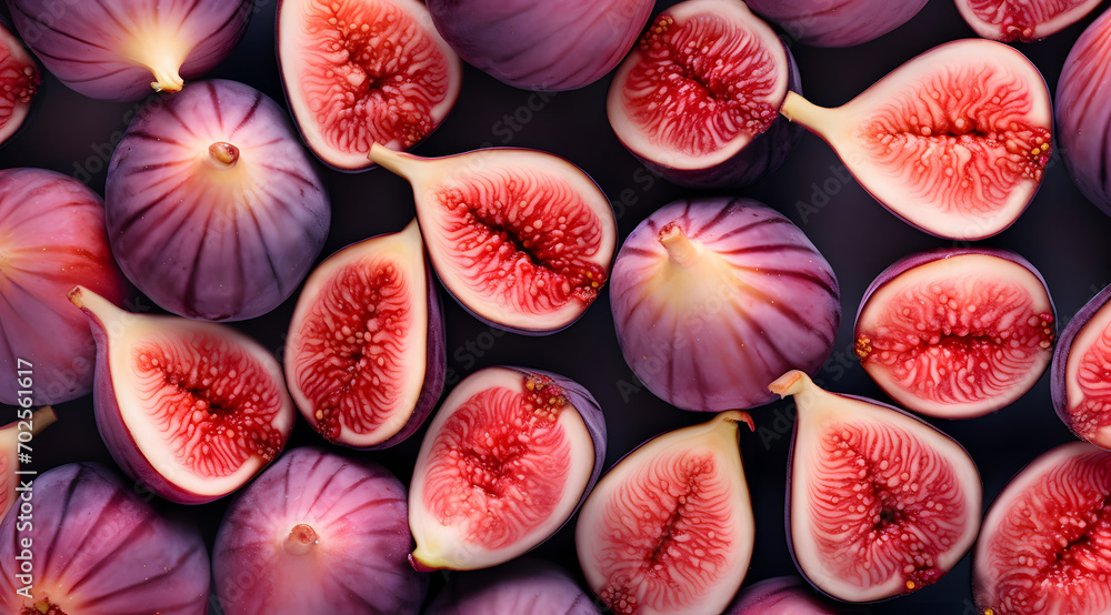 Fig Delicacies: A Close-Up of Ripe and Juicy Cut Figs, intricate ...