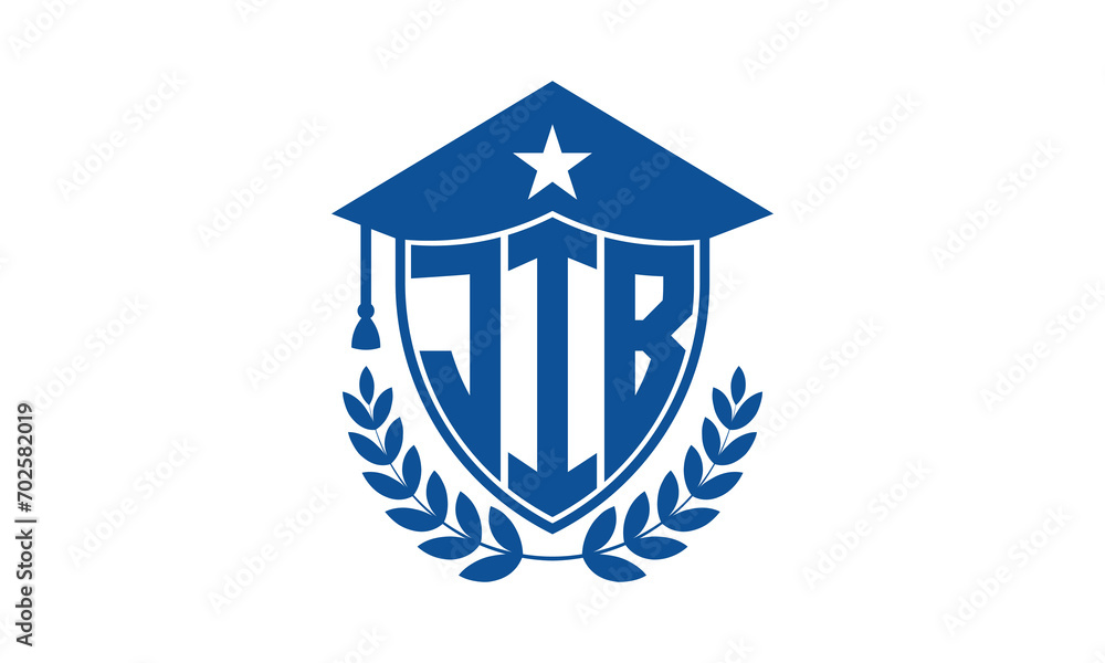 JIB three letter iconic academic logo design vector template. monogram ...