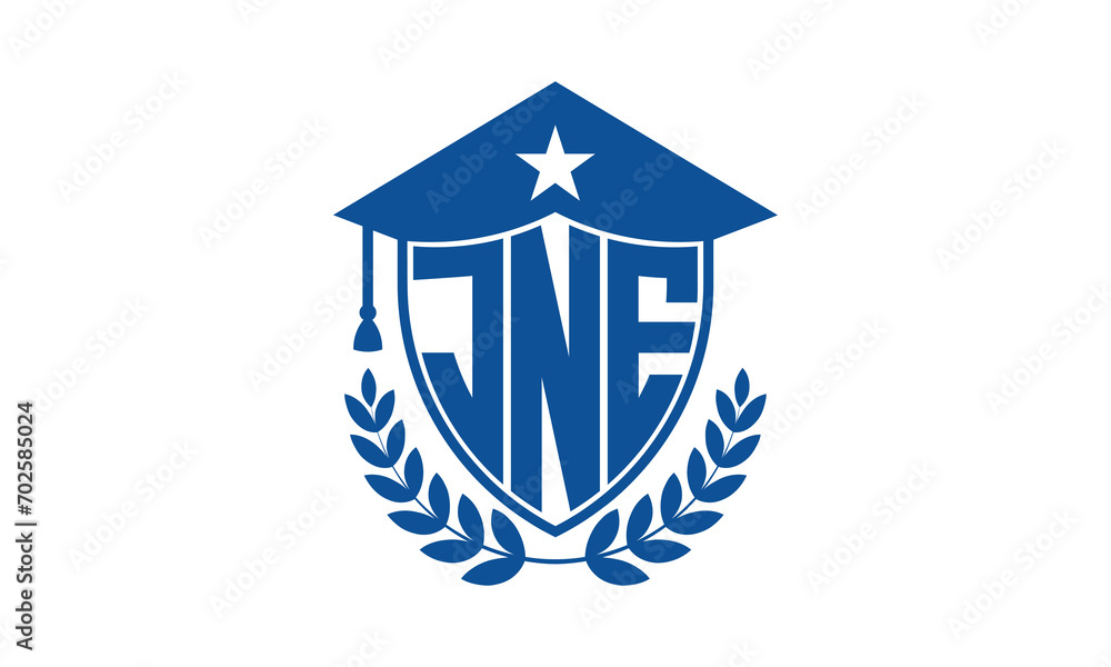 JNE three letter iconic academic logo design vector template. monogram ...