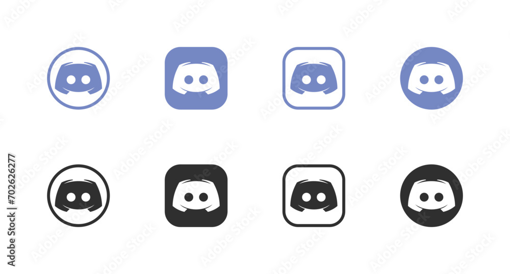 เวกเตอร์ Stock Discord Logo Icon Set - Communication Platform Brand ...