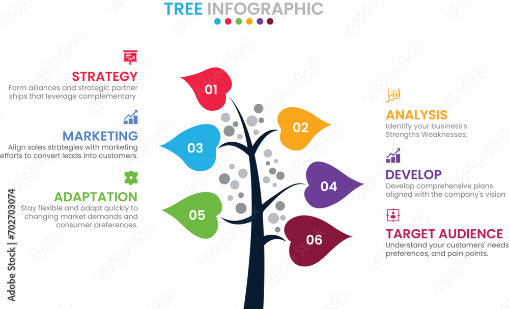 Infographic tree template design Stock Vector | Adobe Stock