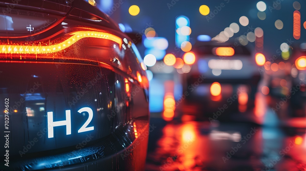 Eco-friendly hydrogen-powered vehicle with a canister of clean hydrogen ...